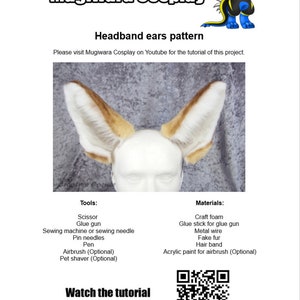 DIGITAL Fennec Fox & Canine Headband Ears Patterns - PDF Download - Etsy