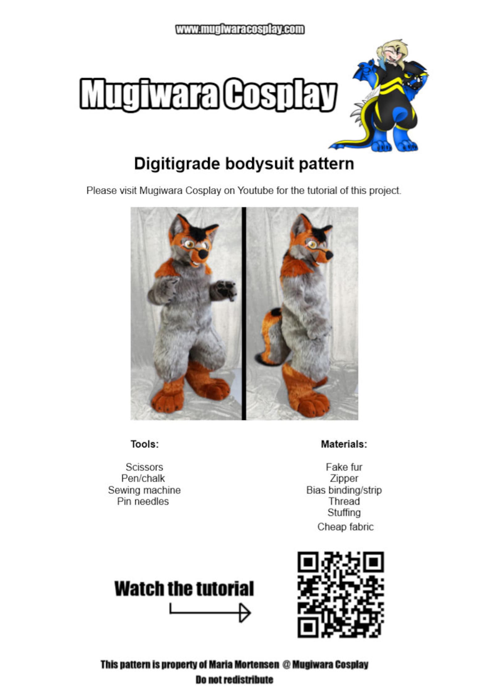 DIGITAL Digitigrade Bodysuit Pattern for Fursuits PDF Download - Etsy