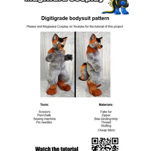 DIGITAL Digitigrade Bodysuit Pattern for Fursuits - PDF Download - Etsy