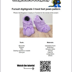 DIGITAL Digitigrade Fursuit Feet Paws Pattern for Fursuits - 3 Toed ...