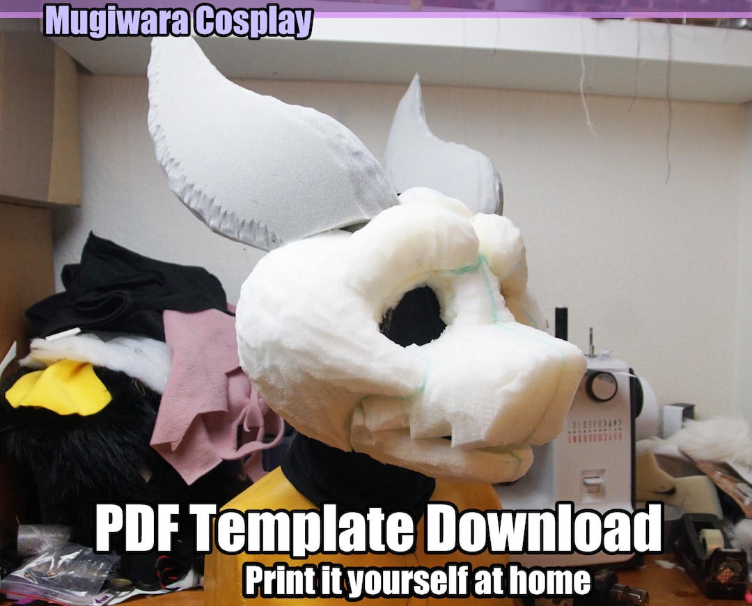 DIGITAL Wickerbeast Foam Head Base Pattern/template for Fursuits - PDF ...