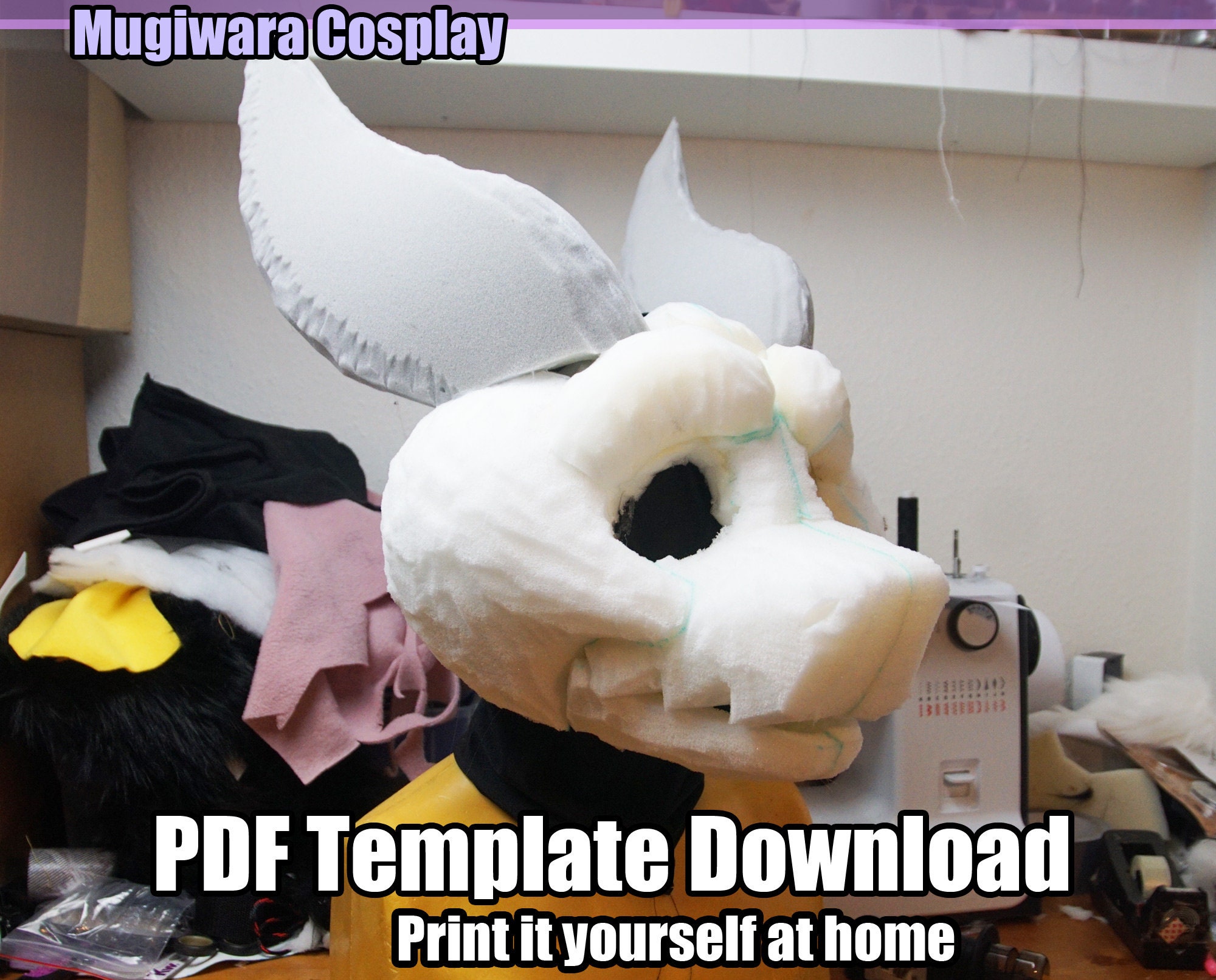 DIGITAL Wickerbeast Foam Head Base Pattern/template for Fursuits - PDF ...
