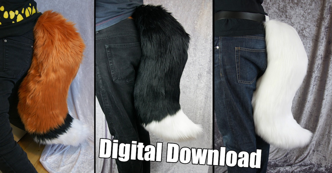 DIGITAL Canine Tail Pattern for Fursuits PDF Download - Etsy