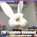 DIGITAL Bunny Foam Head Base Pattern/template for Fursuits - PDF ...