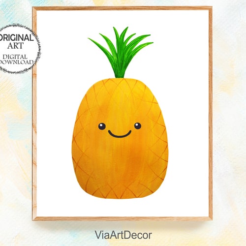 Set 6 Fruits Art Print Baby Girl Nursery Printable Kids | Etsy