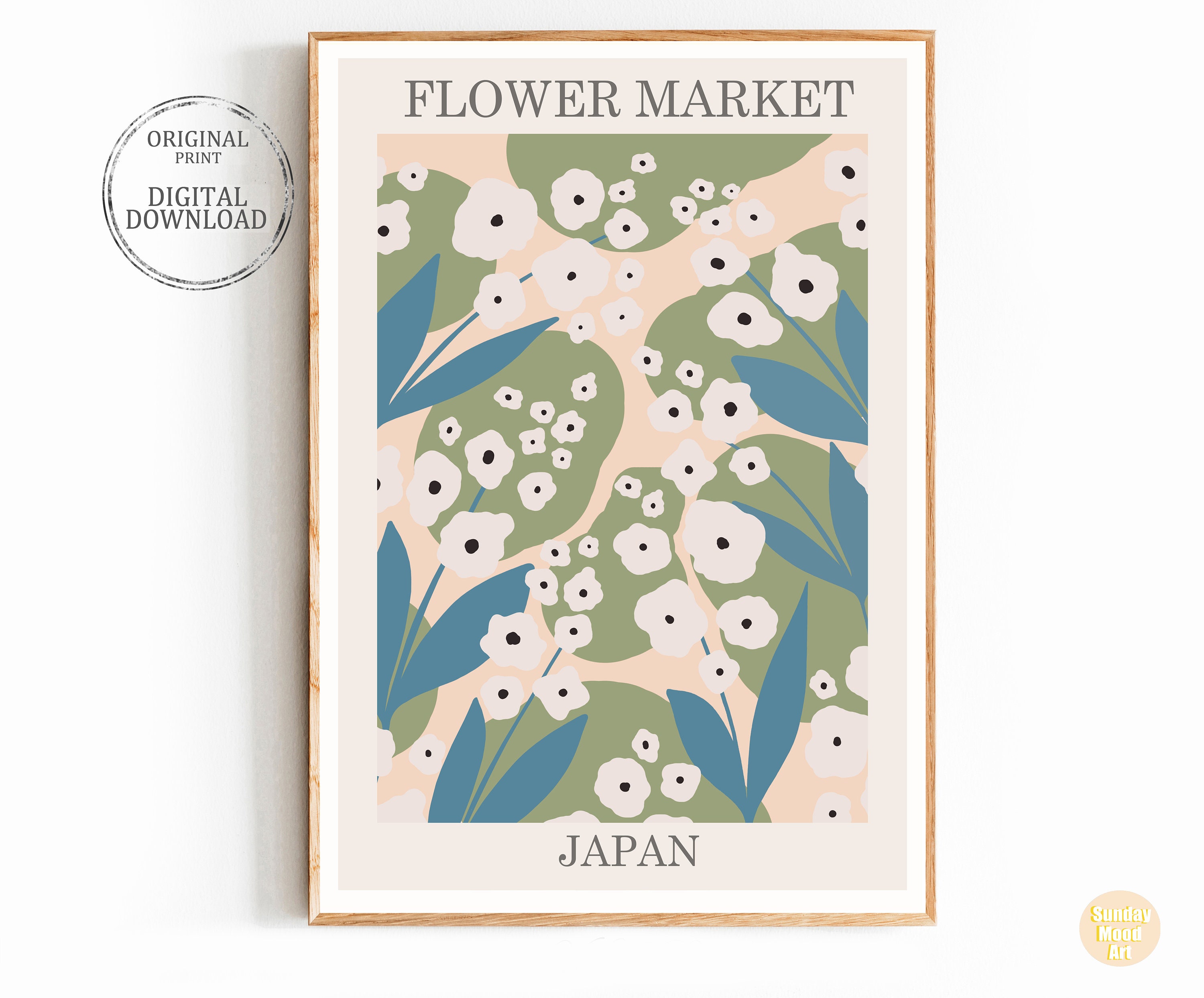 Flowers Prints Printable Poster Pastel Floral Wall Art Modern - Etsy