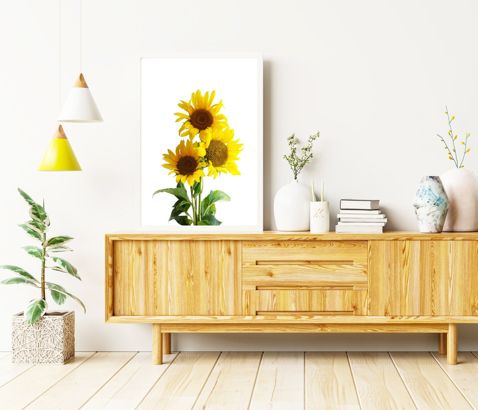 Sunflower Prints Printable Poster Floral Wall Art Modern Art - Etsy