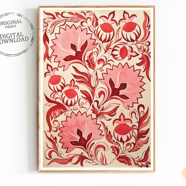 Pink Boho Wall Art - Etsy