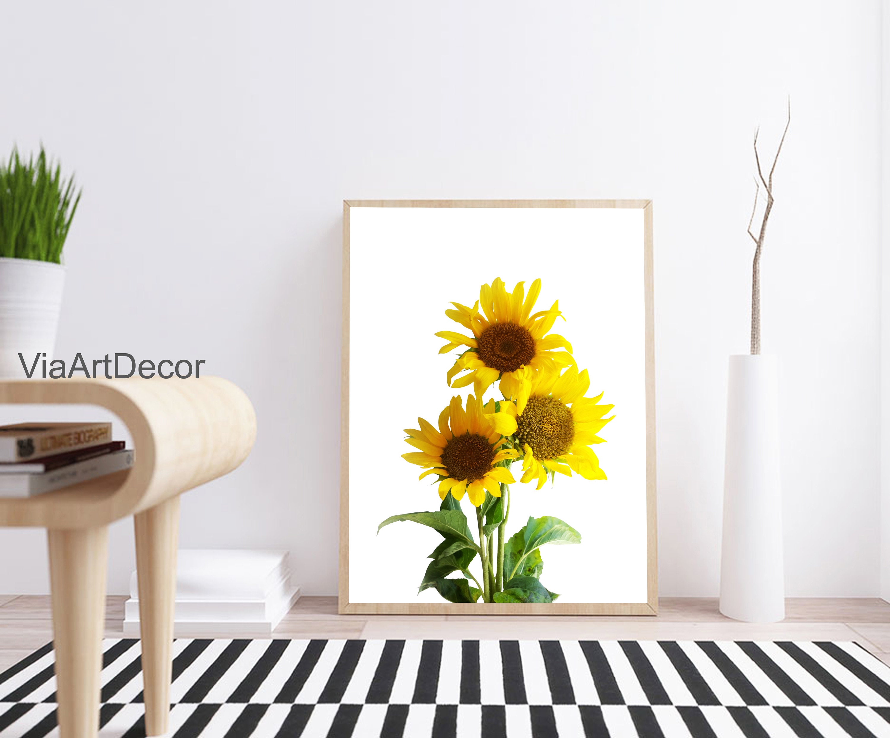 Sunflower Prints Printable Poster Floral Wall Art Modern Art - Etsy