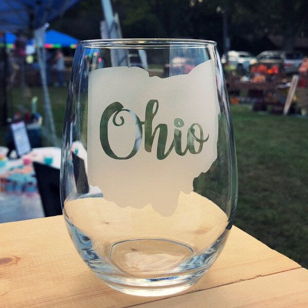 Ohio State Wine Glass Glasses - Etsy