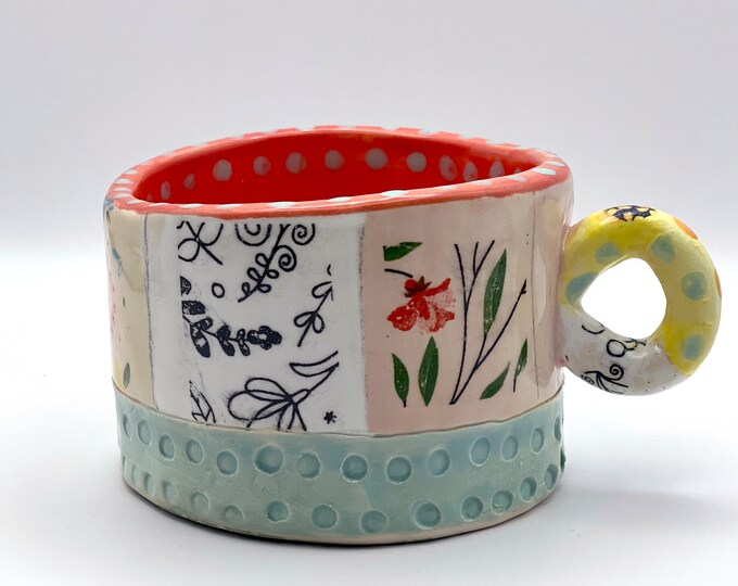 Unique One-of-a-kind Handmade Coffee/tea Ceramic Cup Red Color Gift ...