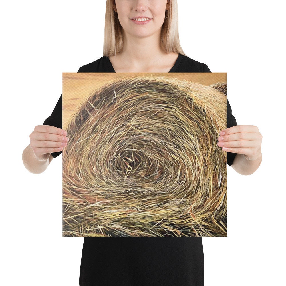 Acrylic Painting "hay Bales" - Original Artwork Fine Art Canvas Print ...