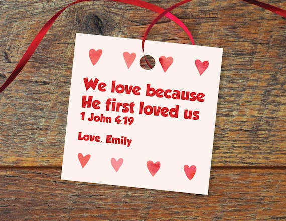 We love because He first loved us Bible Verse Personalized | Etsy