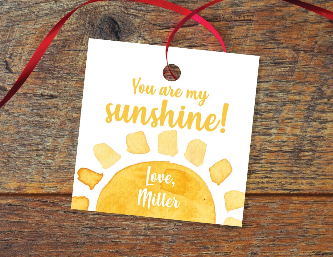 You Are My Sunshine Personalized Valentine's Day 2.5 Inch Square Gift ...