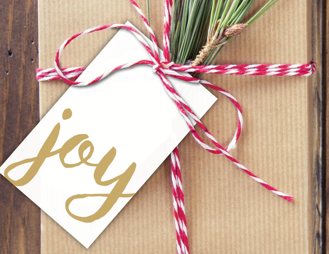 Joy (in Gold), Christmas Gift Tag, Set of 10 - Etsy