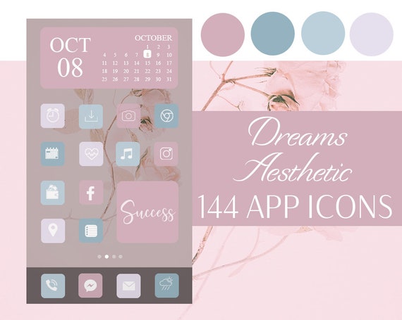 Art & Collectibles Drawing & Illustration 144 iOS 14 App Icons Christmas Aesthetic Nature Color ...