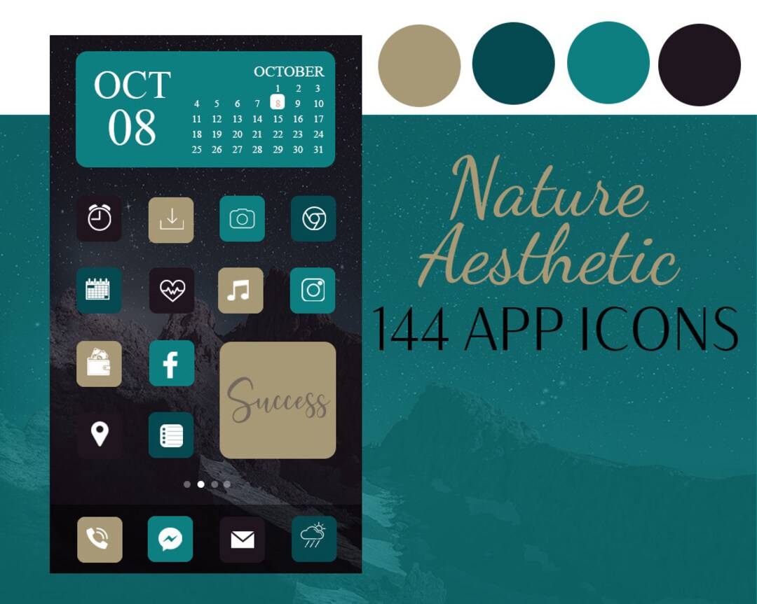 Nature Aesthetic Ios Icons 144 Ios 14 App Icons Widgetsmith Aesthetic ...