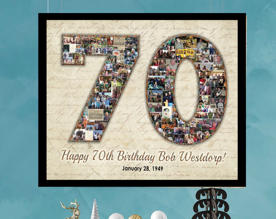 70th Birthday Collage, 70th Birthday Photo Collage, 70 Photo Collage ...
