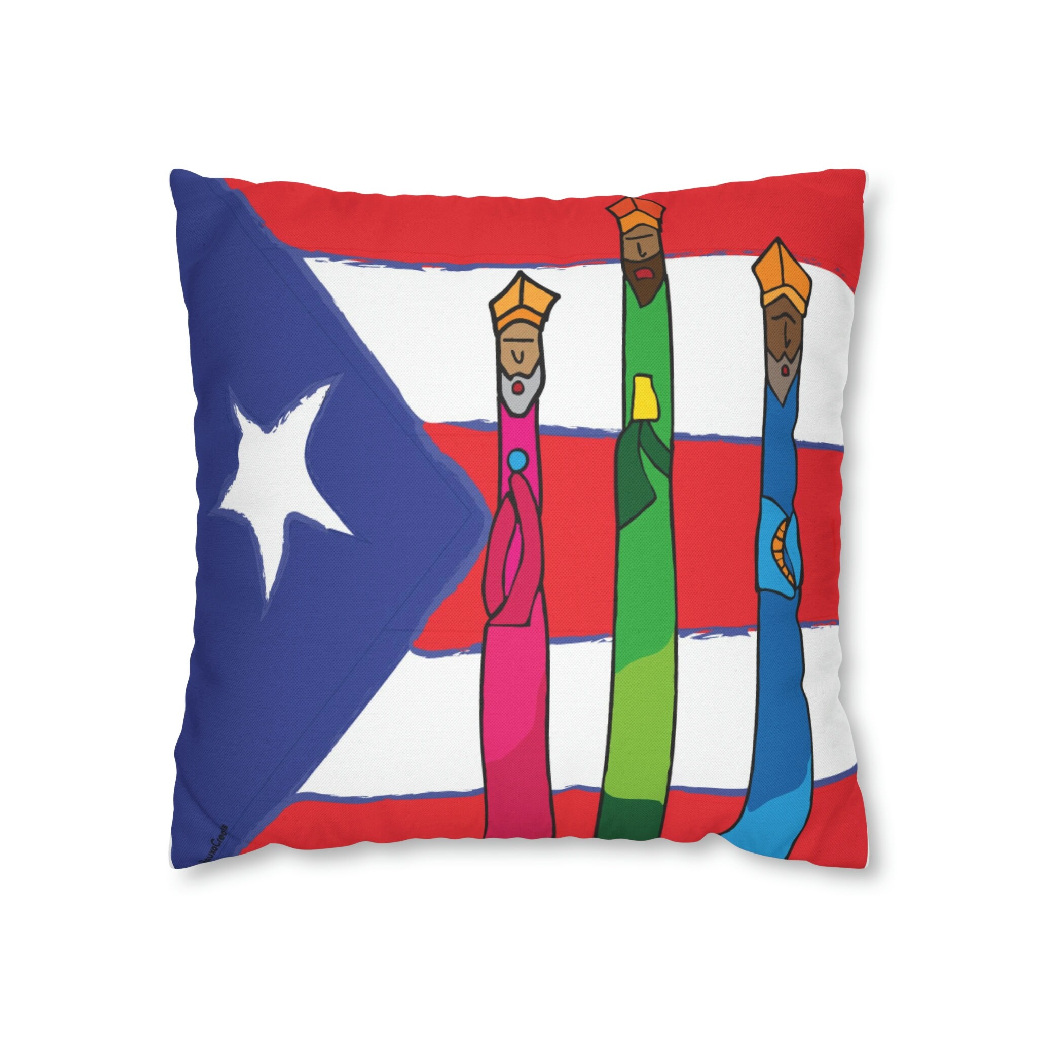 Reyes Magos Y Bandera De Puerto Rico Square Pillow Case - Etsy