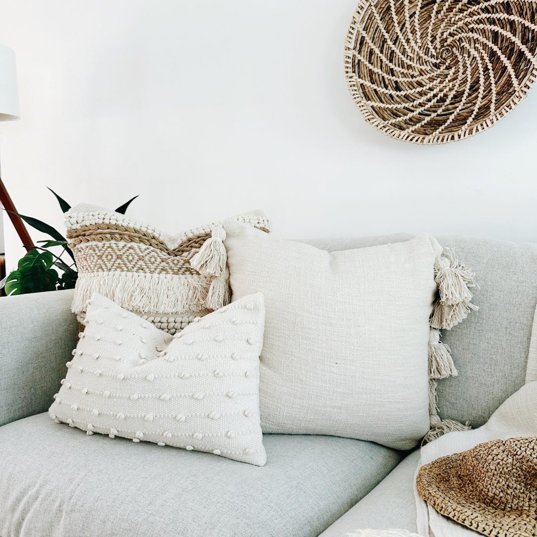 Boho Throw Pillows Combo, Set3 Pillows, Pillows Combo, Neutral Sofa ...