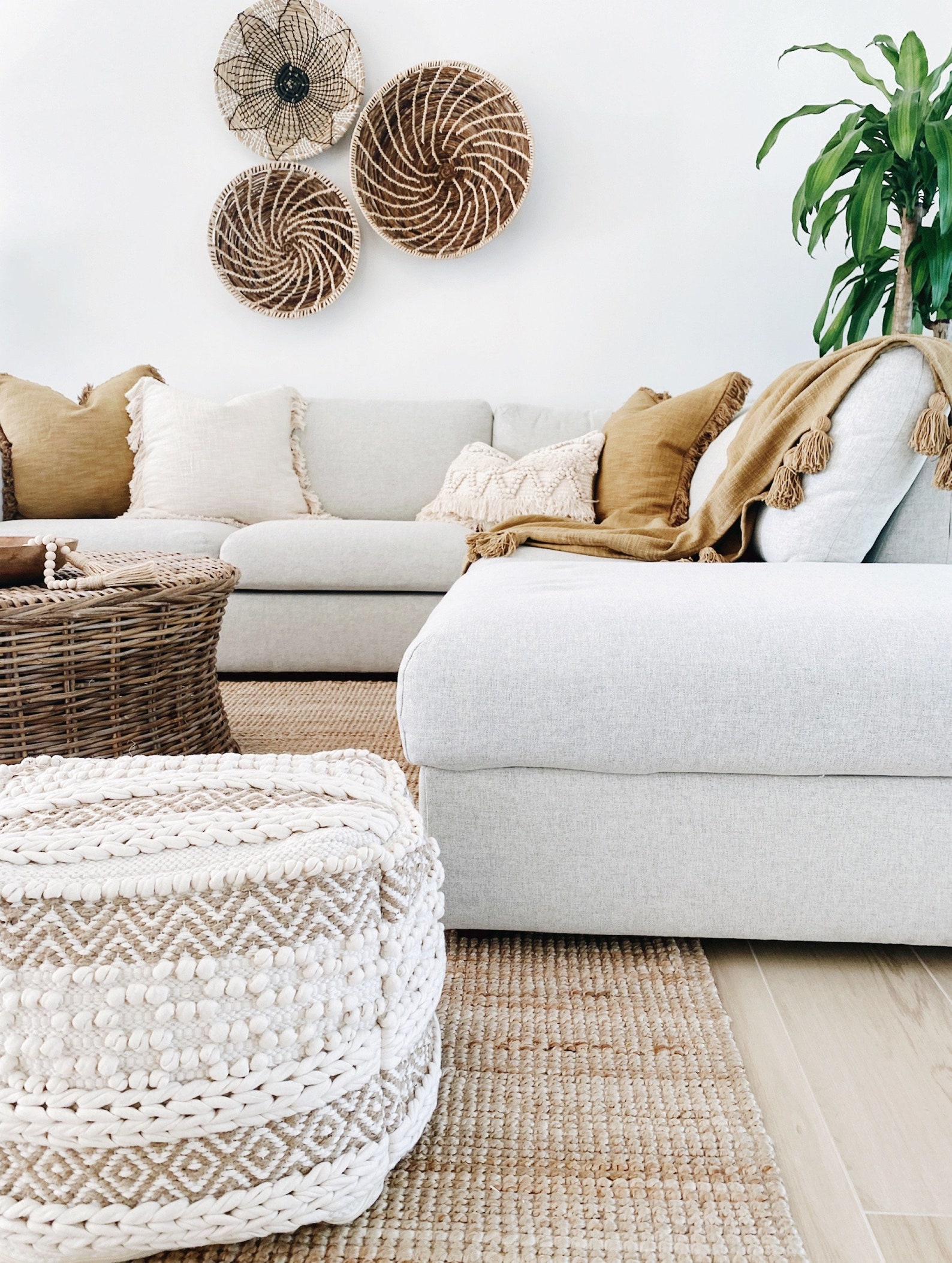 Boho Pouf Cover Jute Pouf Bohemian Pouf Ottoman for Living - Etsy