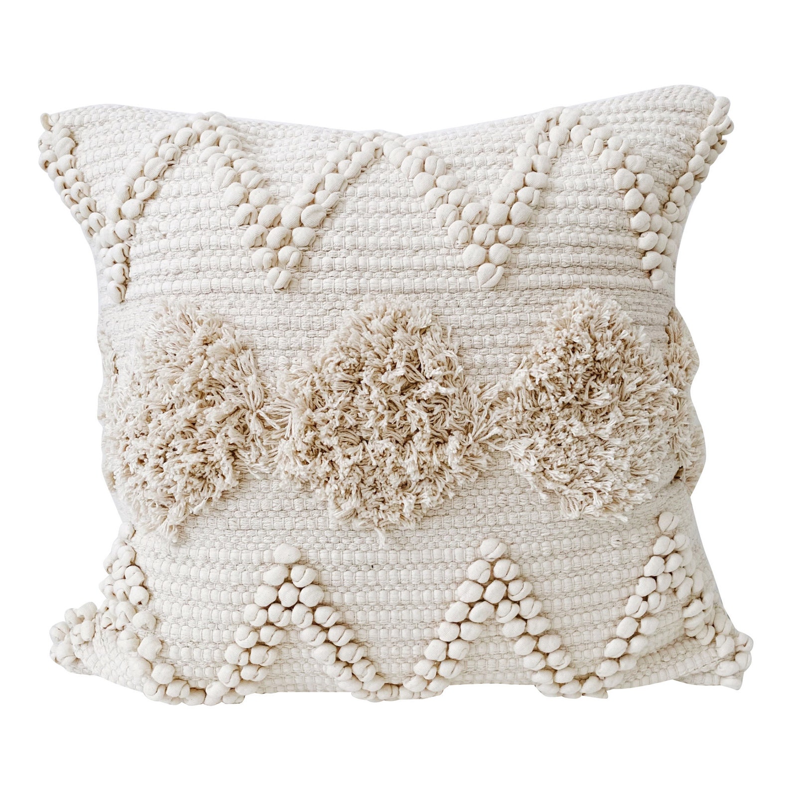 Neutral Throw Pillow Cover, Farmhouse Pillow, Decorative Pillow, Tufted ...