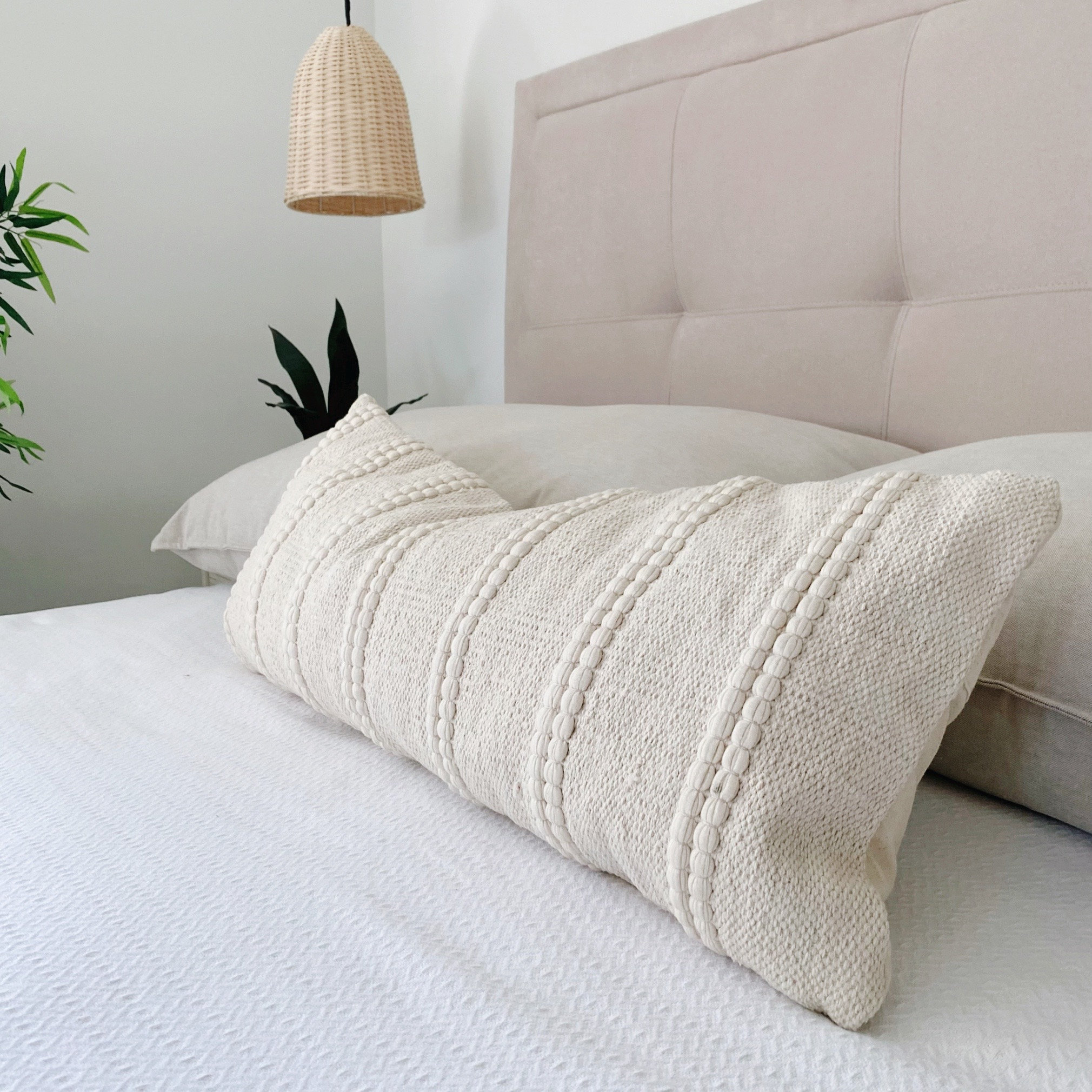 Long Lumbar Pillow 12x36 Neutral Throw Pillow - Etsy