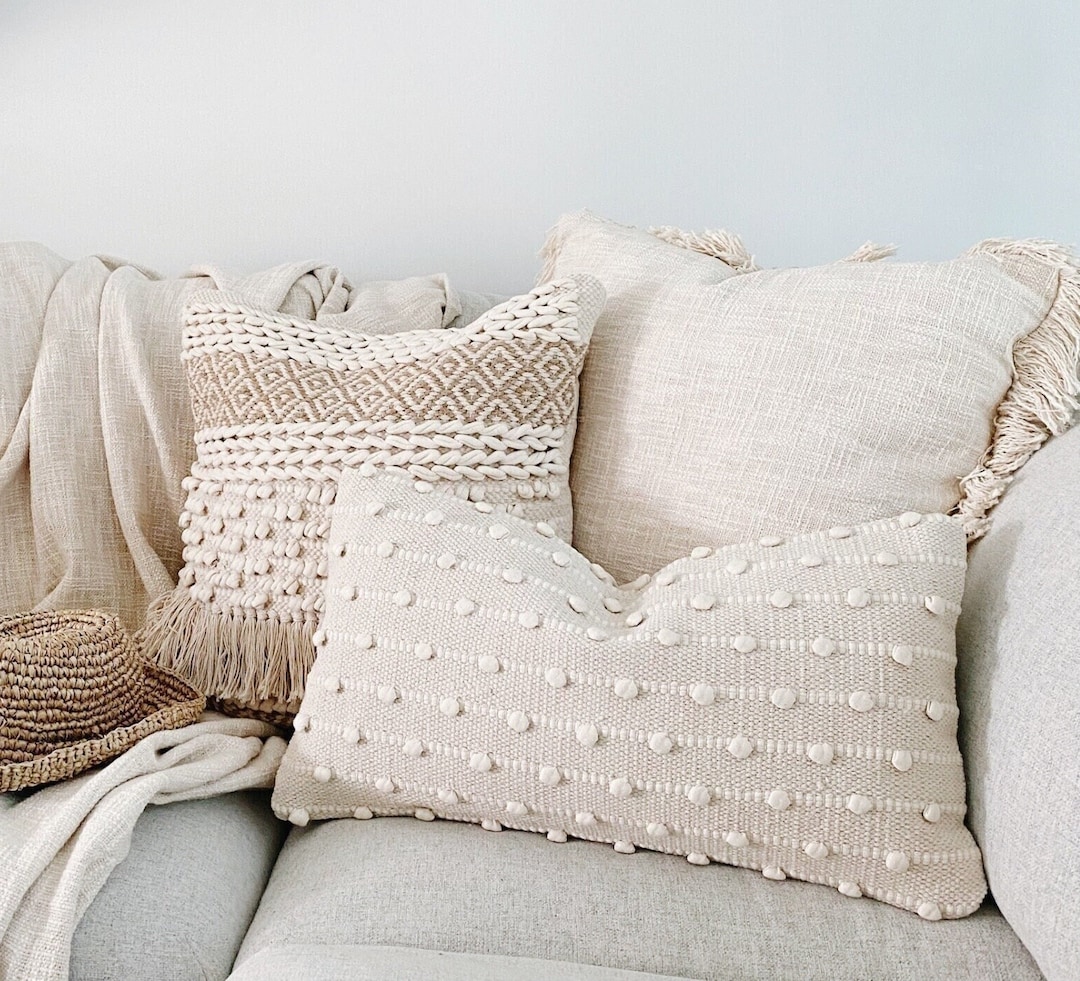 Boho Throw Pillows Combo, Set3 Pillows, Pillows Combo, Neutral Sofa ...