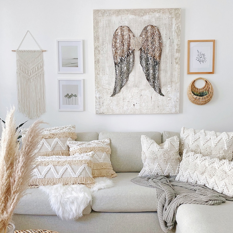 22x22 White Throw Pillow Large Textured Pillow Tufted - Etsy