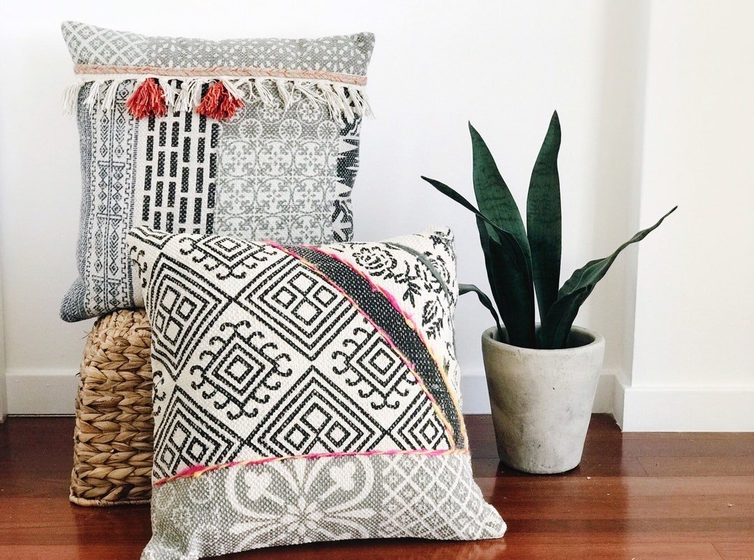 FINAL SALE Geometric Pillow, Handwoven Bohemian Pillow, Boho Throw ...