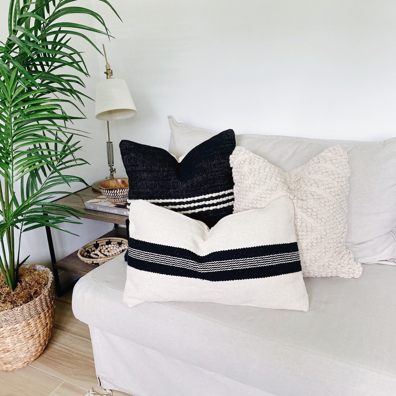 Throw Pillows, Set3 Pillows, Pillows Combo, Black and Neutral Sofa ...