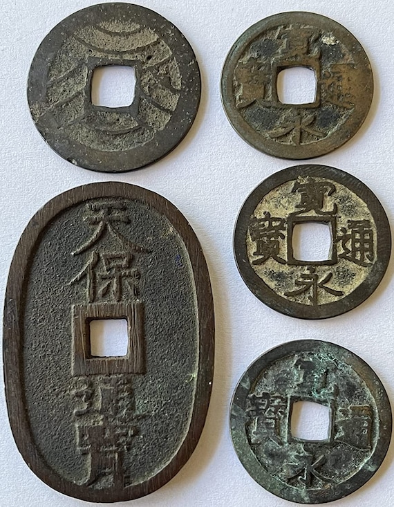 Japanese Samurai/shogun Era Mon Coin Set From 1400 1860. 5 - Etsy
