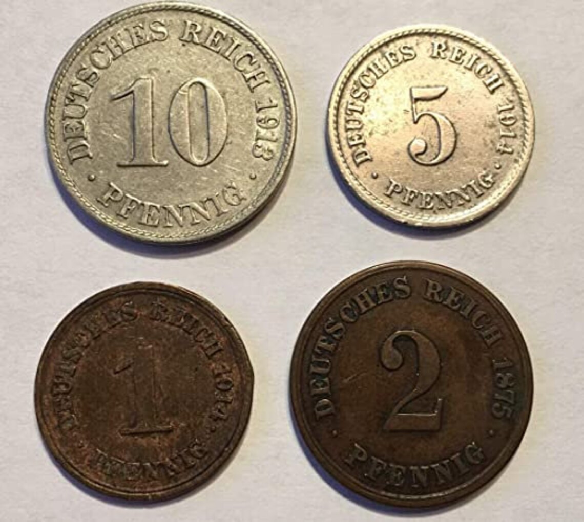 1 Kaiser Era German 4 Coin Set, Real Prussian Collectables Empire That ...