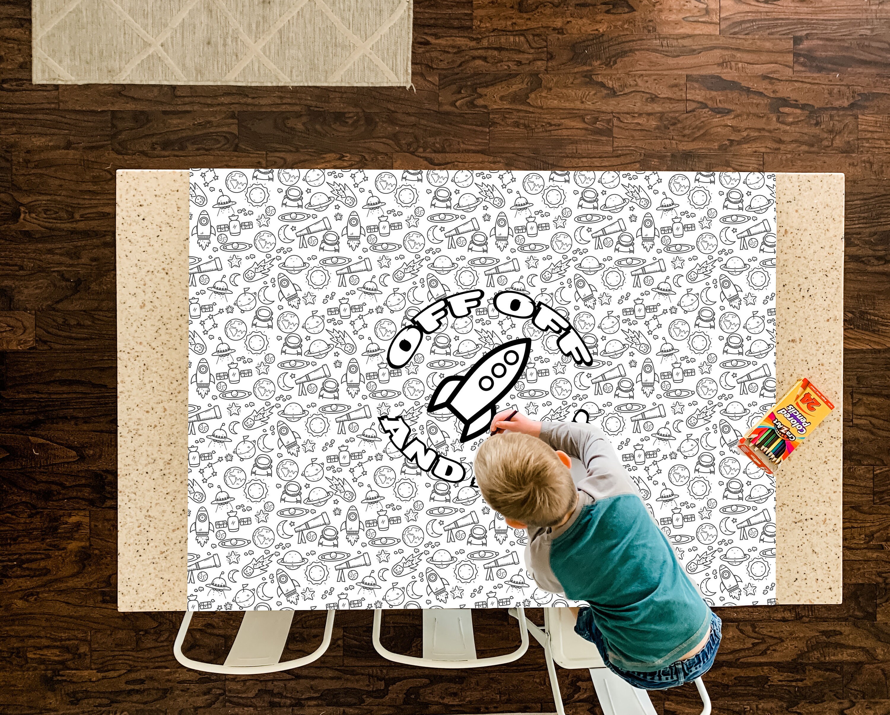 Outer Space Table Top Coloring Page Extra Large Poster Large - Etsy