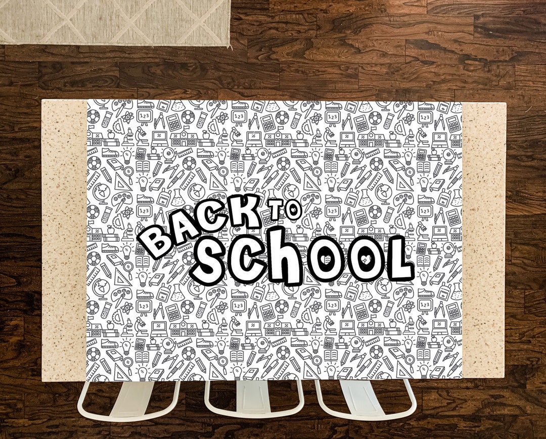 Back to School Table Top Coloring Page Extra Large Poster - Etsy