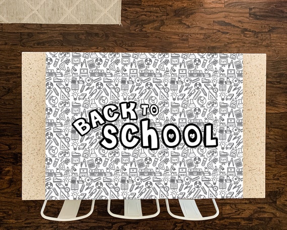Back to School Table Top Coloring Page Extra Large Poster | Etsy