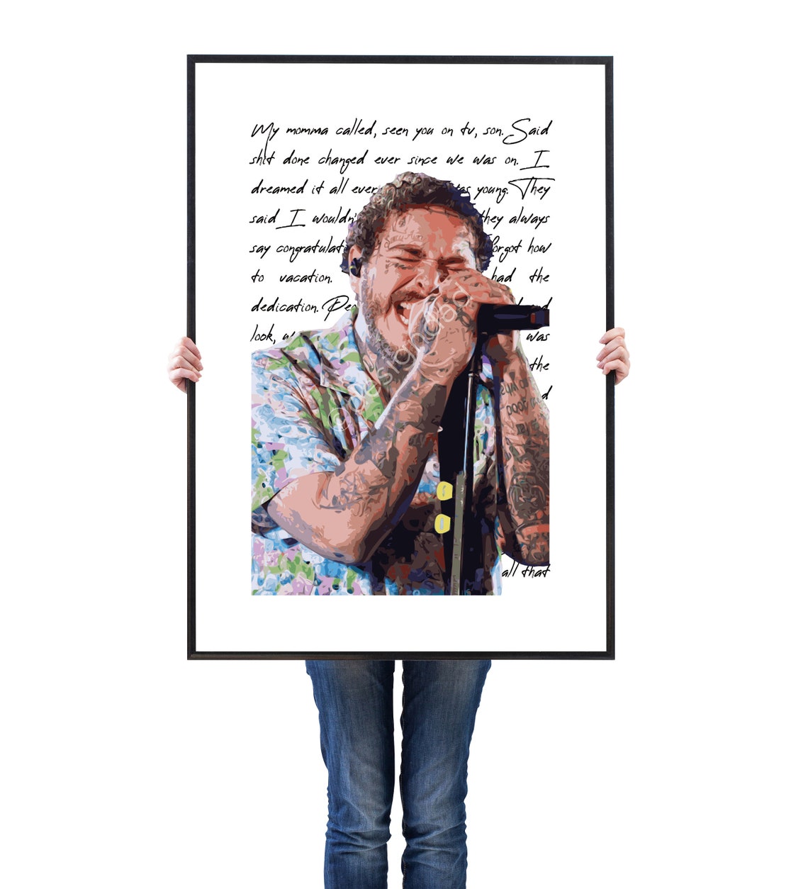 Post Malone Congratulations Portrait | Lyrics | Print | Poster | Wall ...