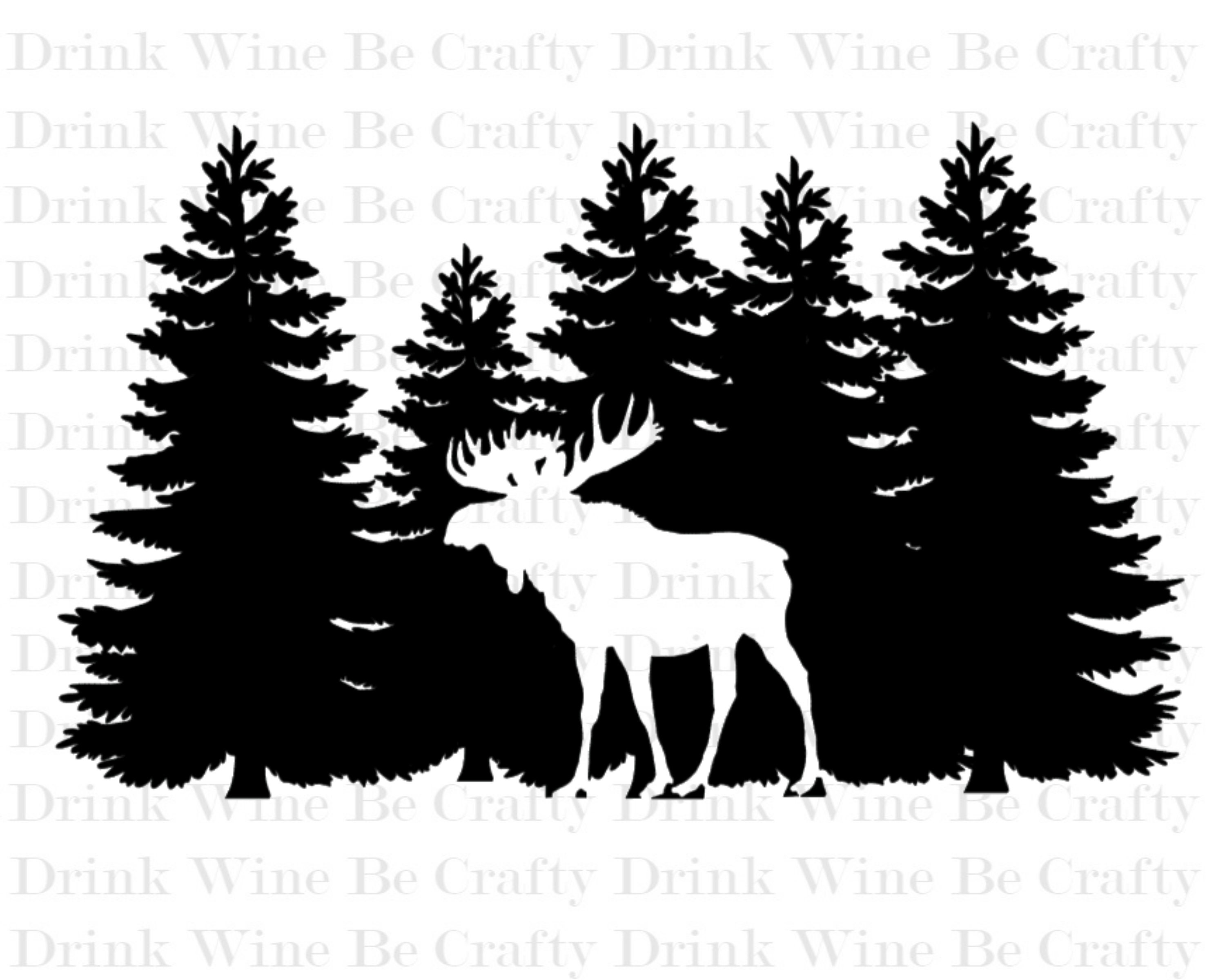 Moose with trees SVG moose and trees svg moose svg moose | Etsy