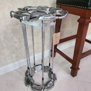 Golf Club Bar Stool Seat - 24 Inch High, Made From Vintage Recycled ...