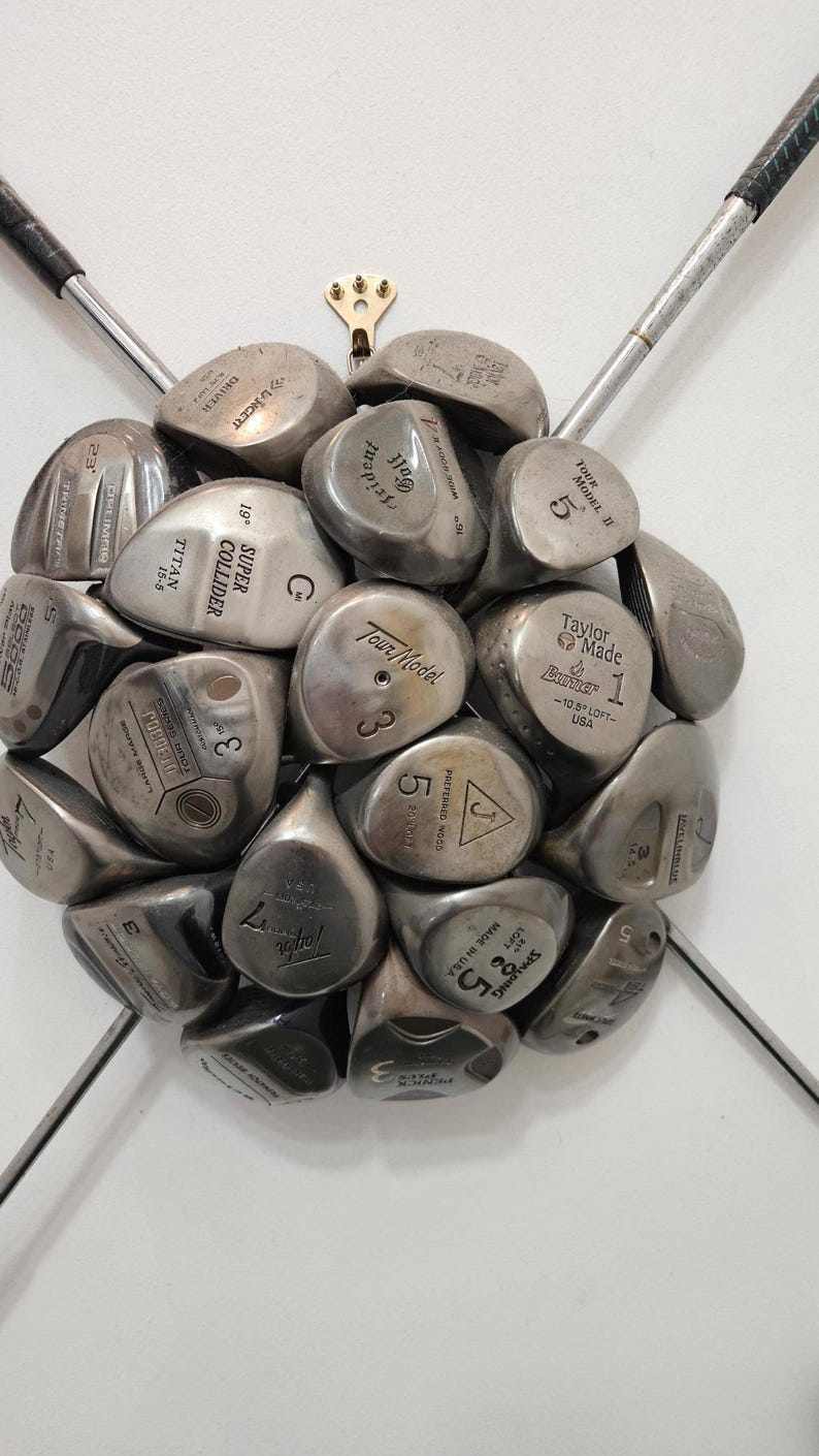 Golf Wall Art - Medallion of Metal Drivers and X Shaped Golf Clubs - Etsy