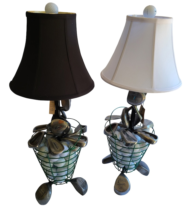 Golf Range Basket Table Lamp - Lamp Made From Recycled Vintage Golf ...