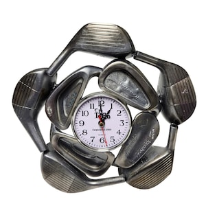 Golf Club Clock - Metal Drivers and Irons - Etsy