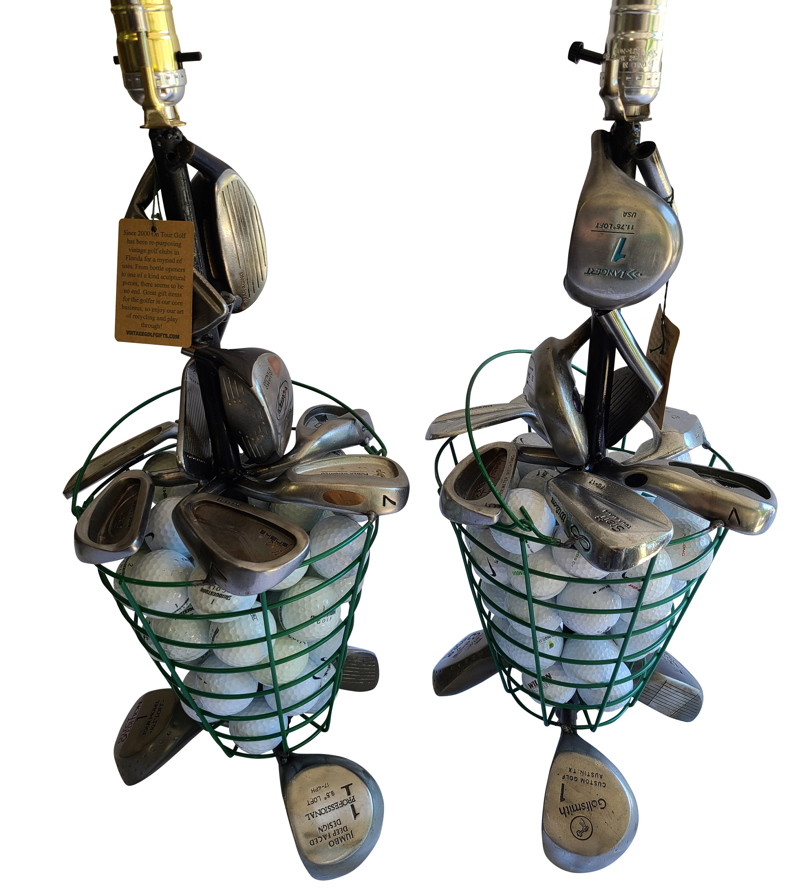 Golf Range Basket Table Lamp - Lamp Made From Recycled Vintage Golf ...