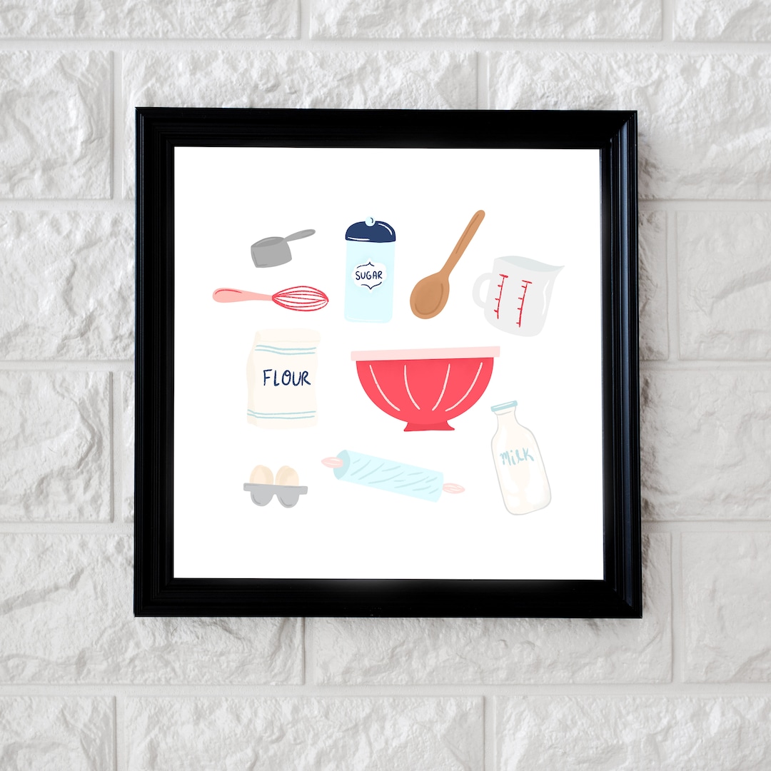 Cute Baking Art Print, Kitchen Print, Cute Illustrations, Kitchen Decor ...