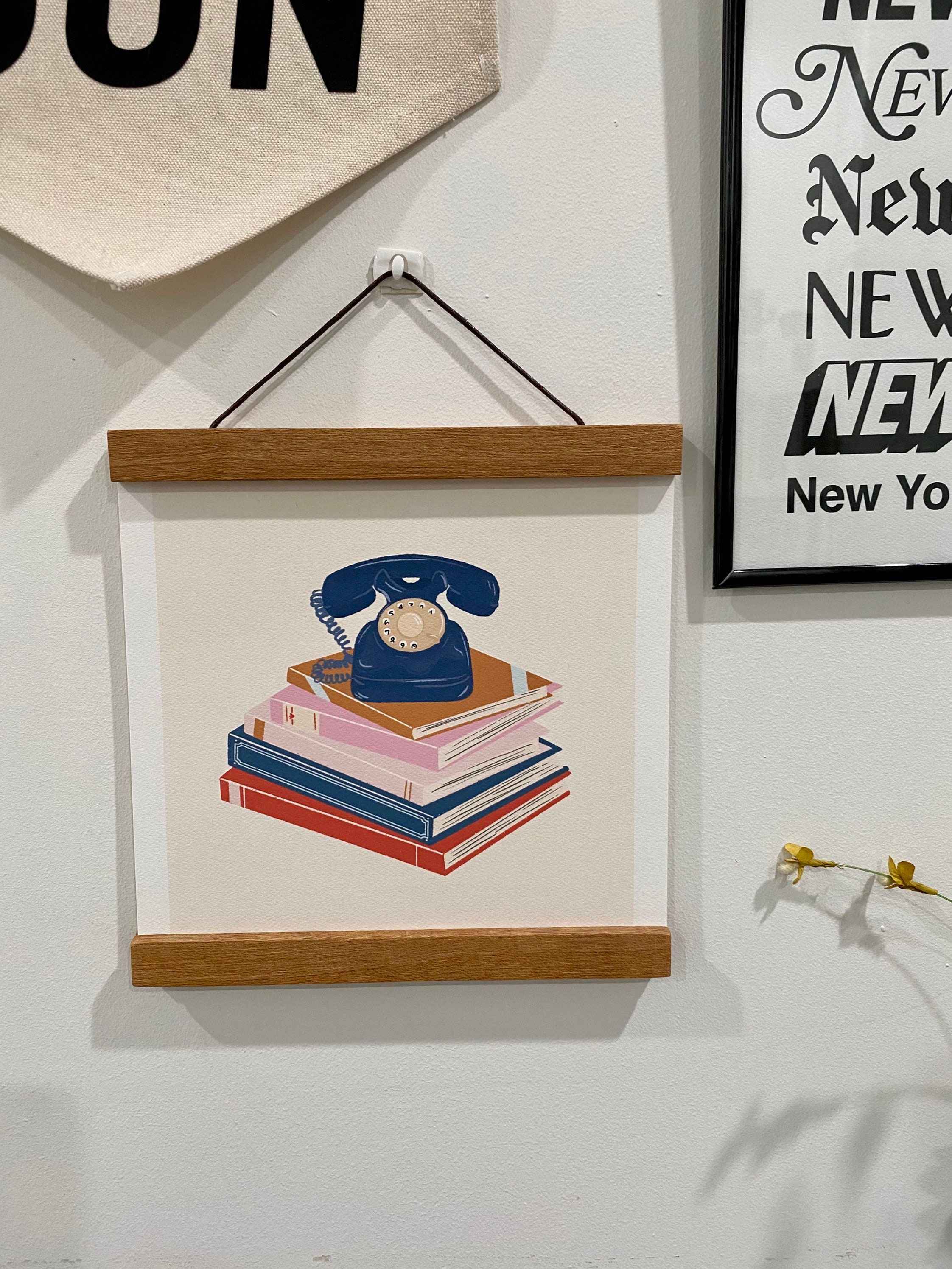 Book Stack Print, Cute Book Print, Office Wall Art, Stack of Books Wall ...