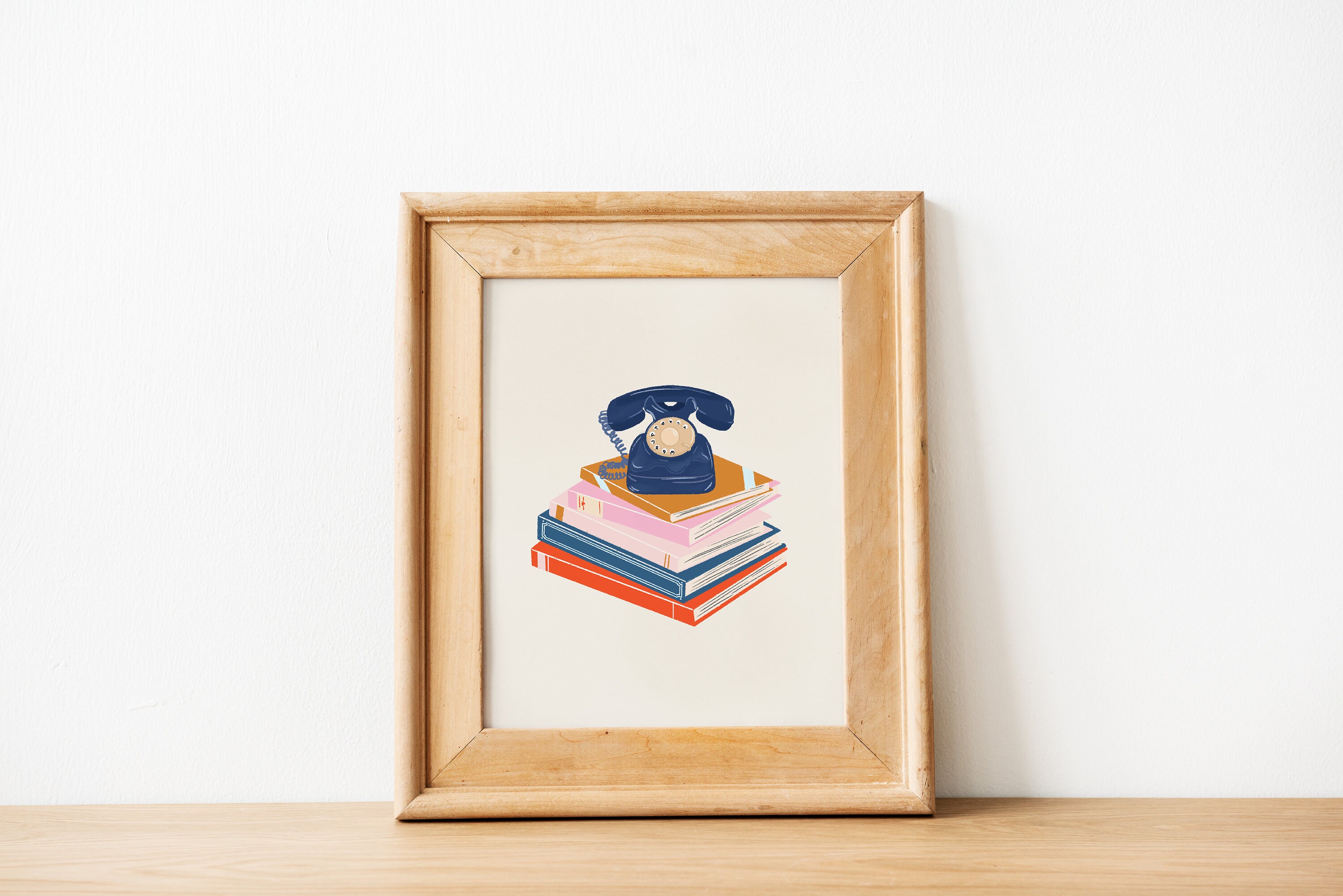 Book Stack Print Cute Book Print Office Wall Art Stack of - Etsy