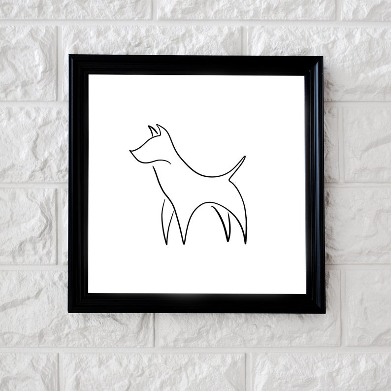 Dog Line Drawing, Dog Line Art, Printable Line Art, Printable Dog Line ...