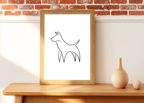 Dog Line Drawing Dog Line Art Printable Line Art Printable | Etsy