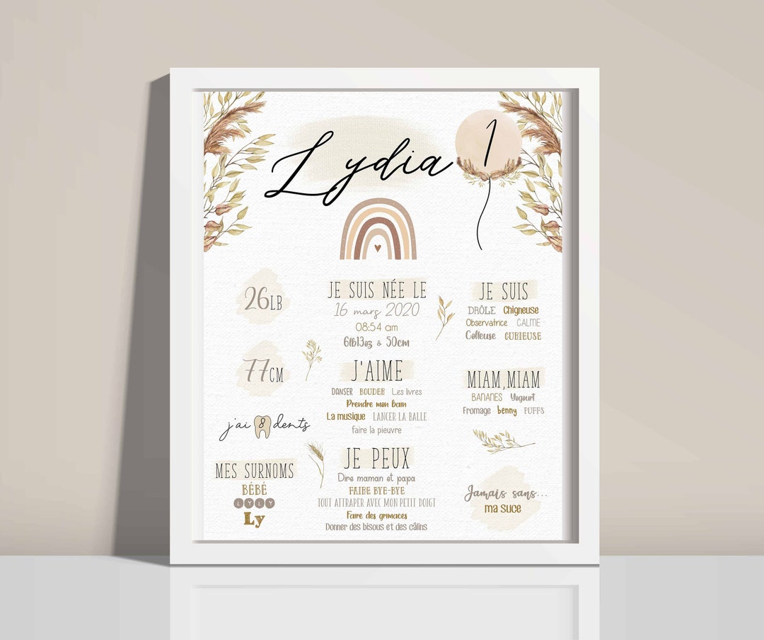 Personalized | Poster Neutral Boho Model - Etsy