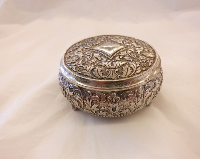Round Trinket Box, Silver Plate, Made in Japan - Etsy